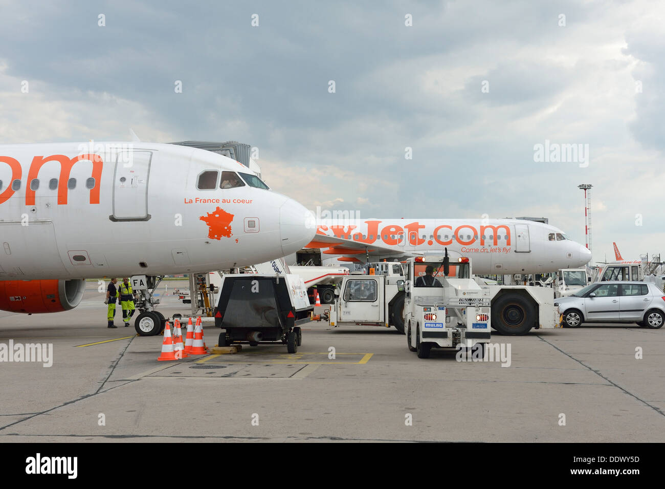 EasyJet airplanes at Berlin Schoenefeld Airport Germany Stock Photo - Alamy
