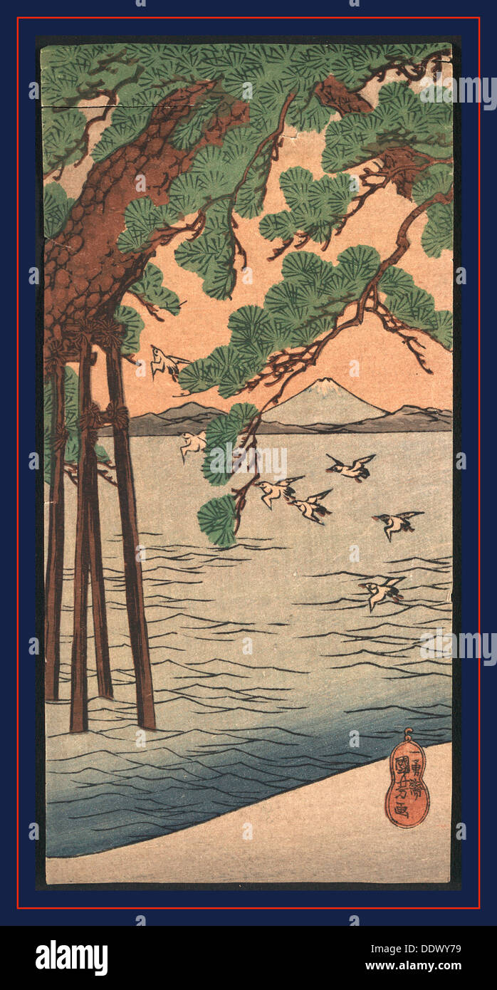 Kisibe no matsu, Pine tree on the shore. [between 1820 and 1860 ...