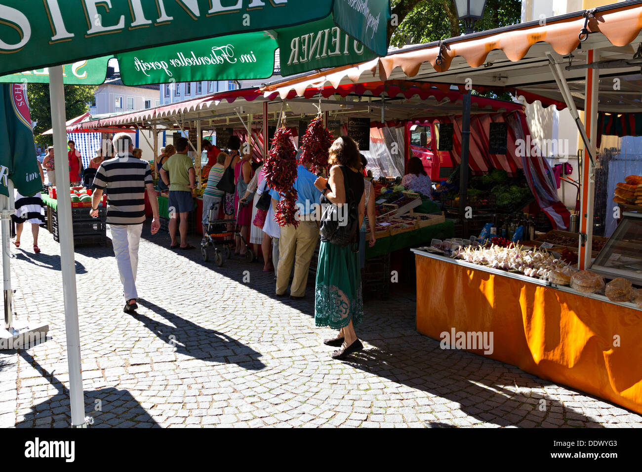 Food and produce market, Prien Upper Bavaria Germany Stock Photo - Alamy