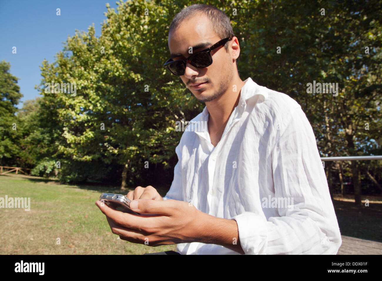 young boy writing a message Stock Photo - Alamy