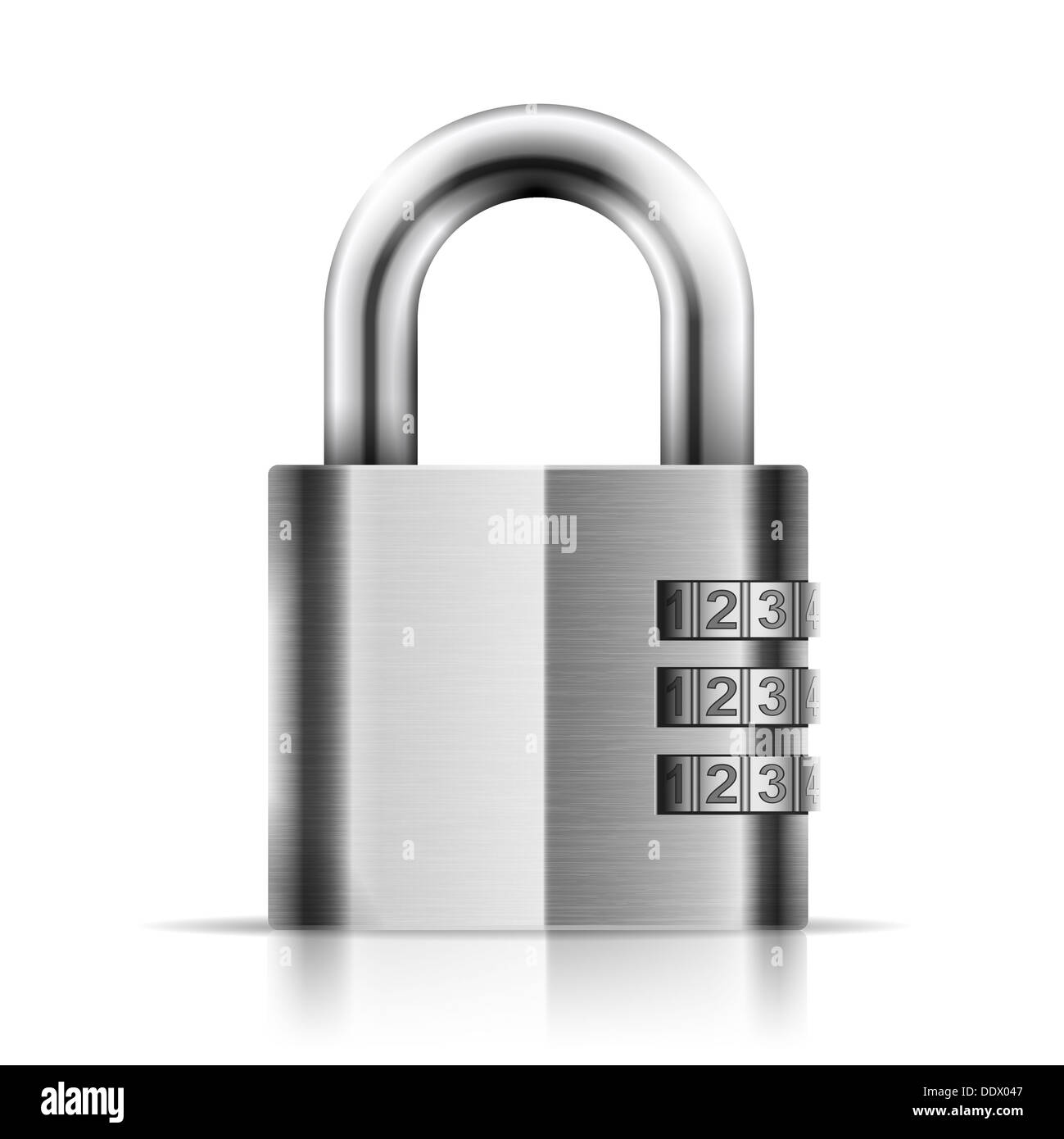 Steel Closed Isolated Padlock Stock Photo - Alamy