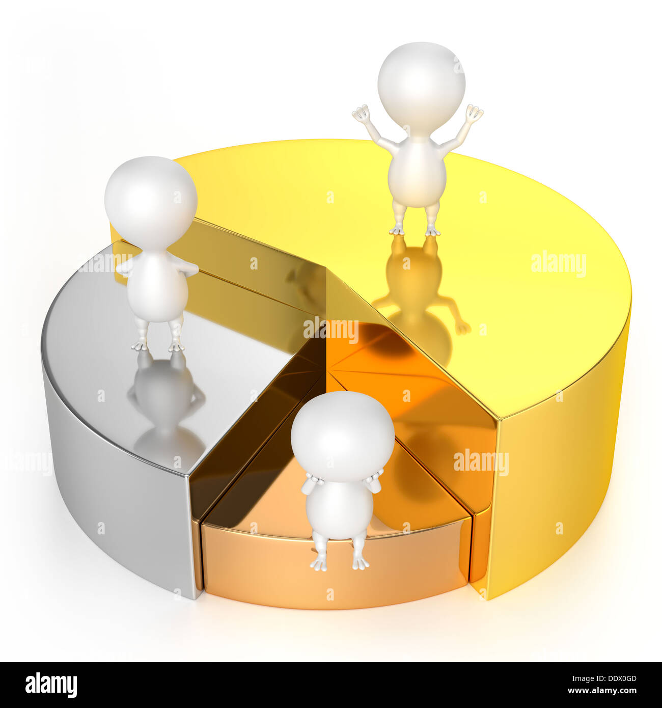 Pie Chart (Gold, Silver, Bronze) and Characters Stock Photo - Alamy