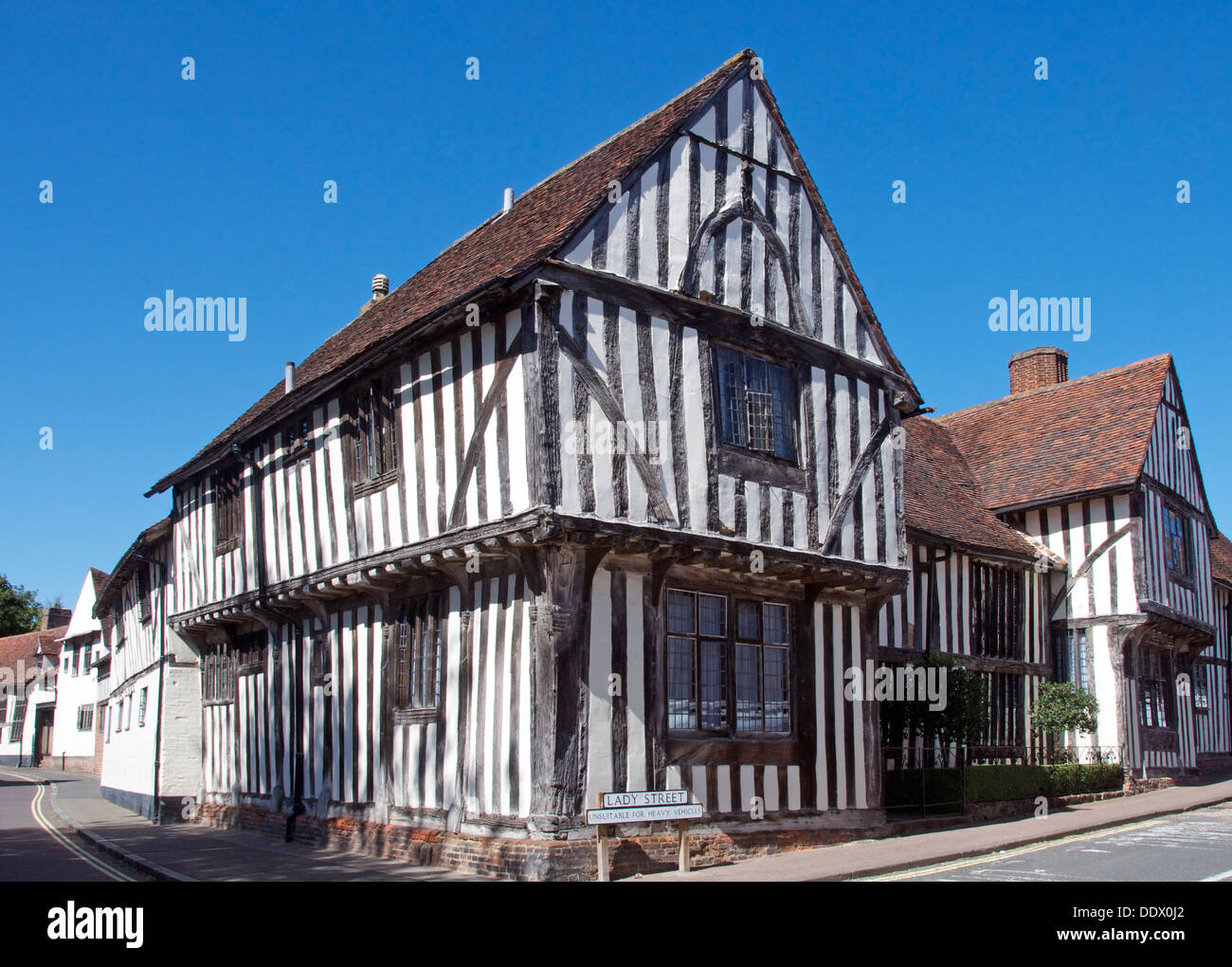 15th century Wool Hall Lady Street Lavenham Suffolk England Stock Photo ...