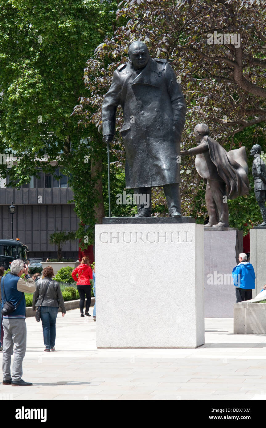 England, London, Westminster. Statue of Winston Churchill in Parliament ...