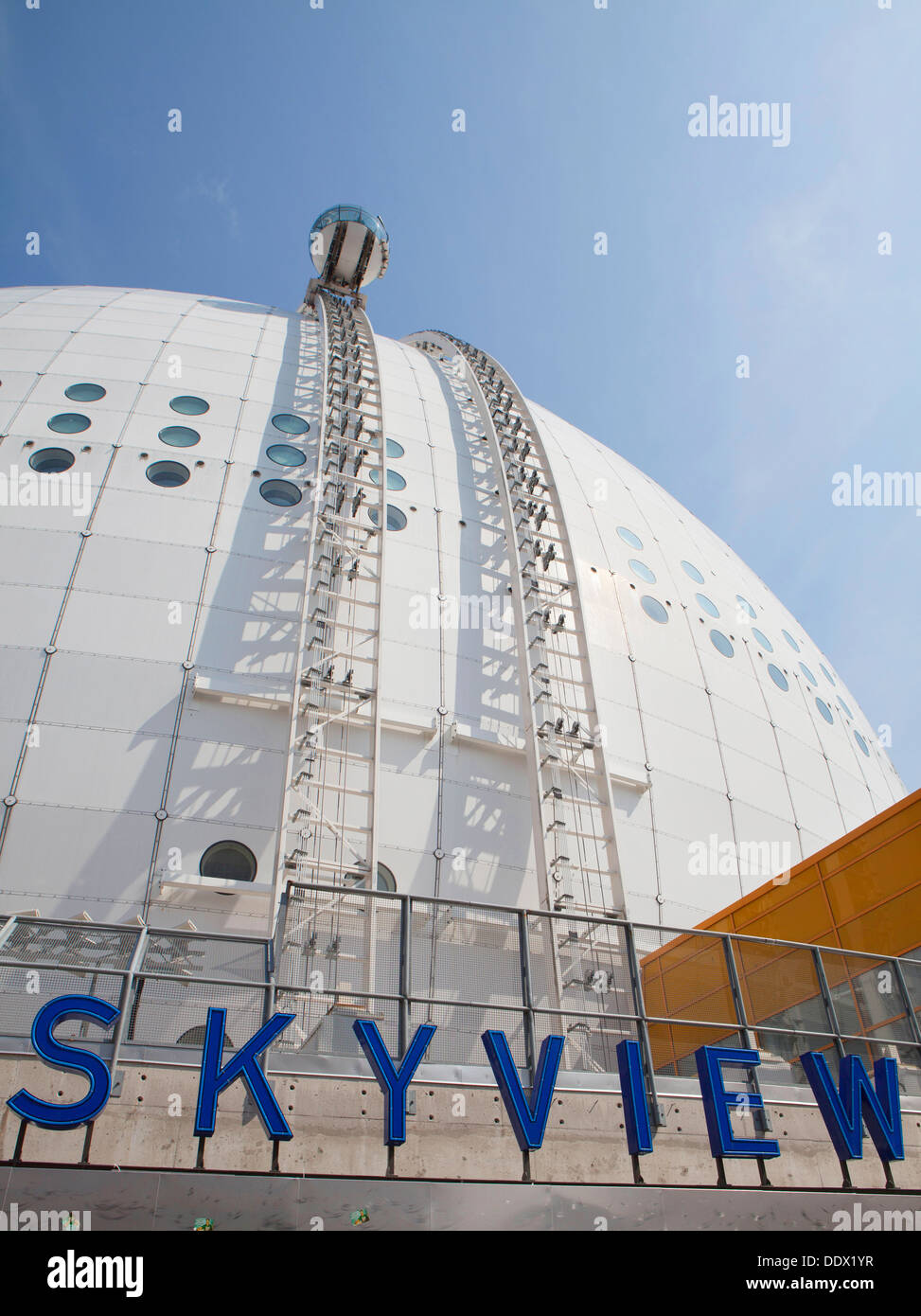 Skyview gondola lift on the south side of the Ericsson Globe, Stockholm ...