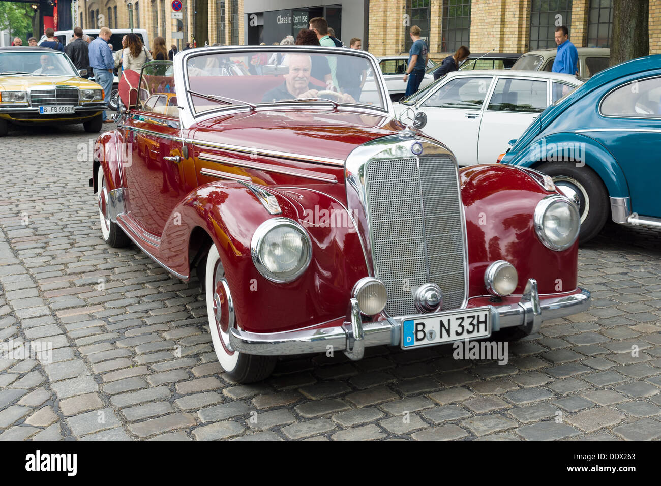Full-size luxury car Mercedes-Benz 220 "Cabriolet A" (W187 Stock Photo ...