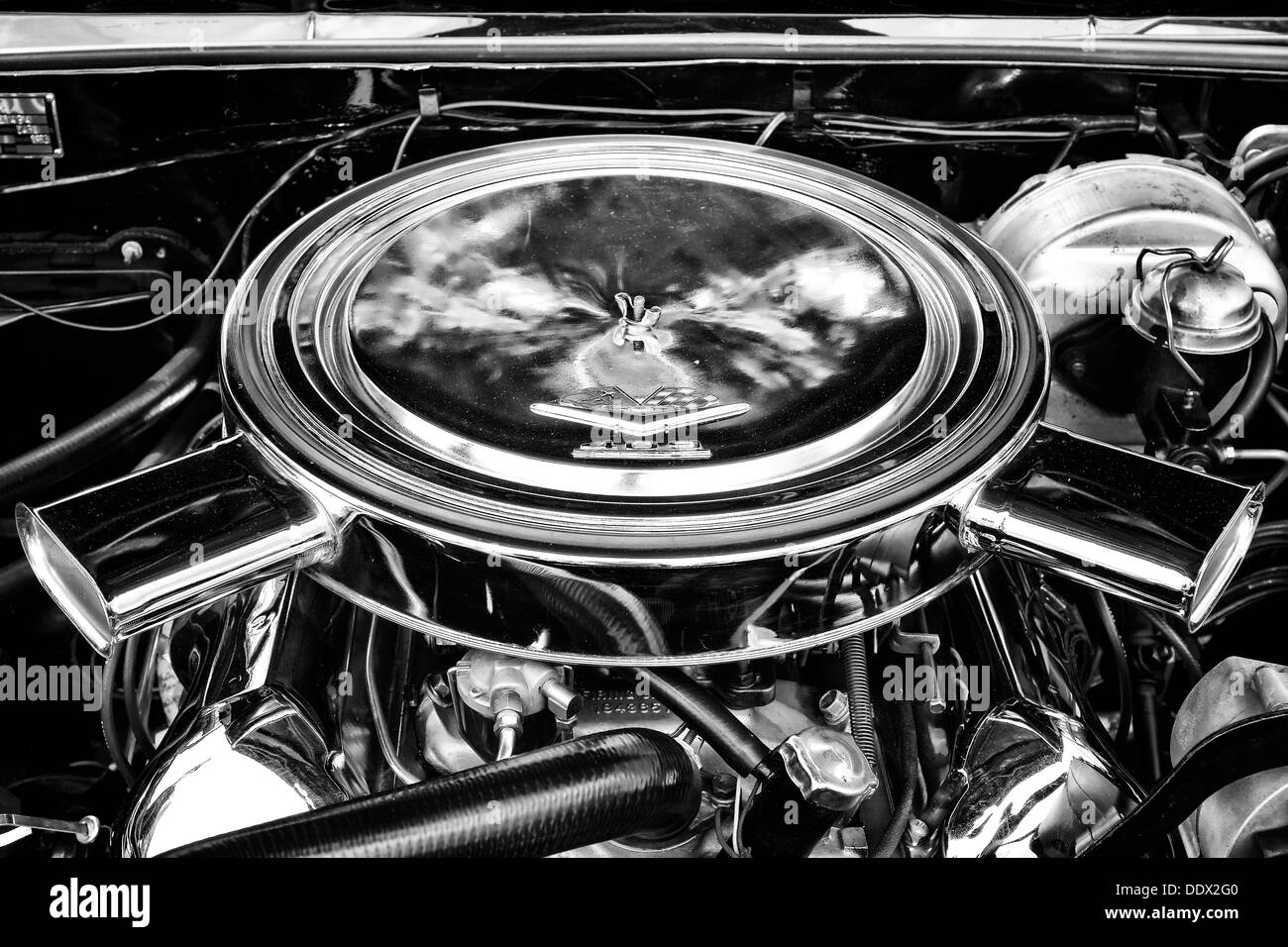 Motor full-size car Chevrolet Impala SS Convertible close-up (black and ...
