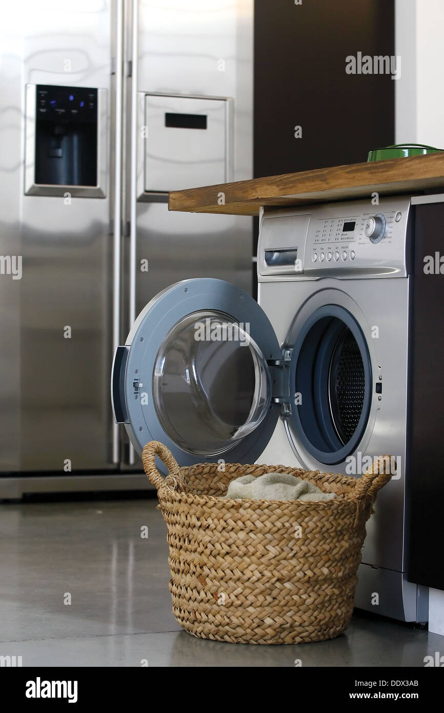 Interior of luxury laundry room with washing mashine Stock Photo - Alamy