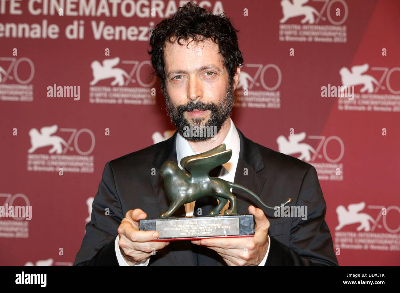 Venice, Italy. 07th Sep, 2013. Noaz Deshe with Lion of the Future ...