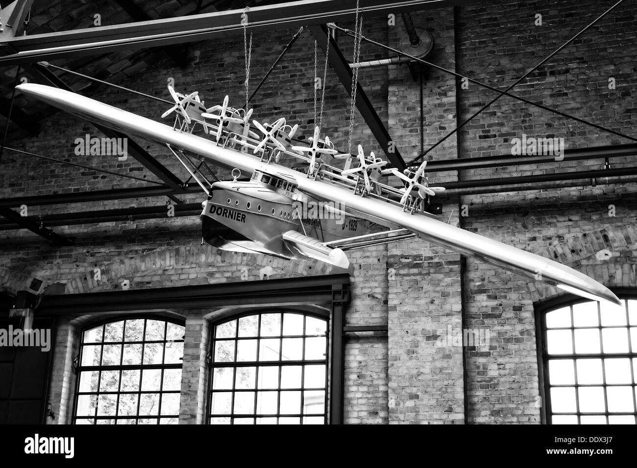 Model of German heavy passenger flying boat Dornier Do X (black and ...