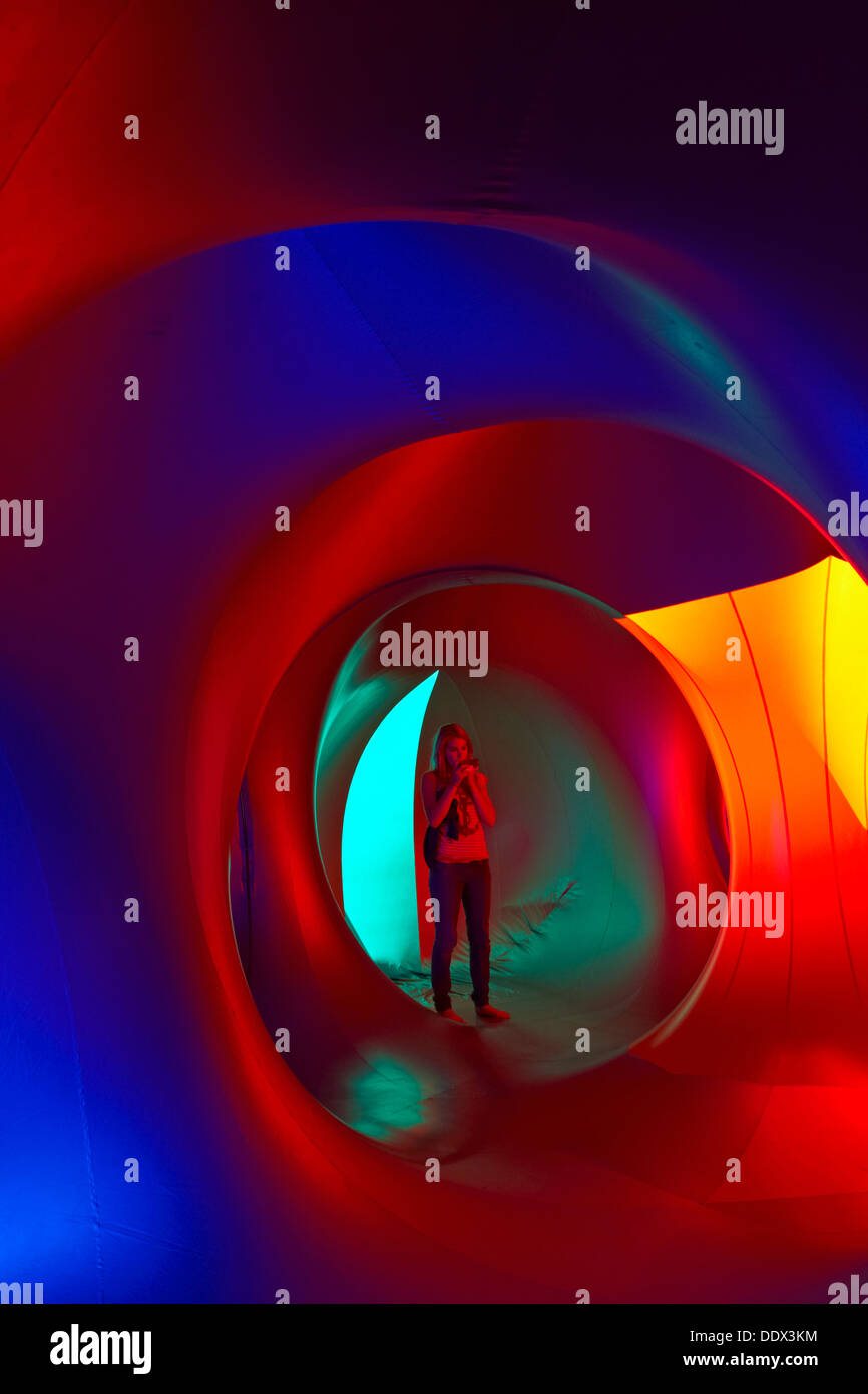 Inside the Amococo Luminarium at Bournemouth, Dorset UK in September ...