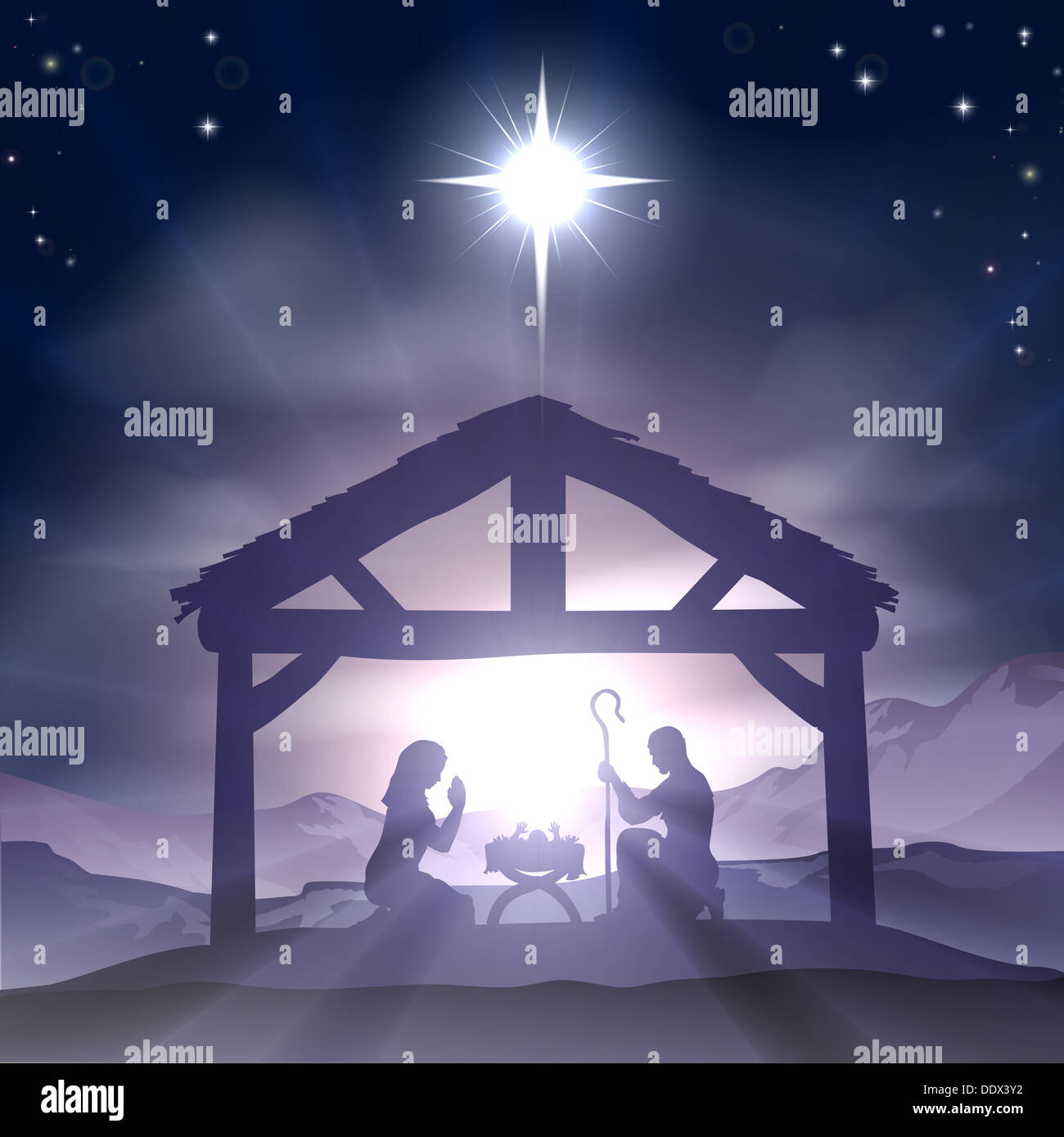 Nativity night star jesus hi-res stock photography and images - Alamy