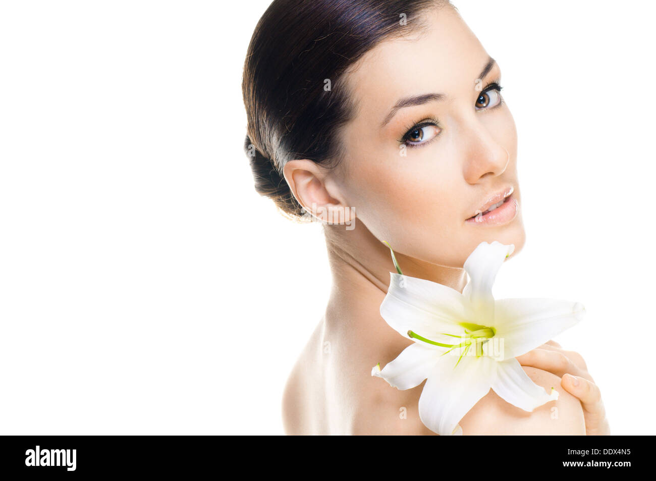 a beauty girl on the white background Stock Photo - Alamy