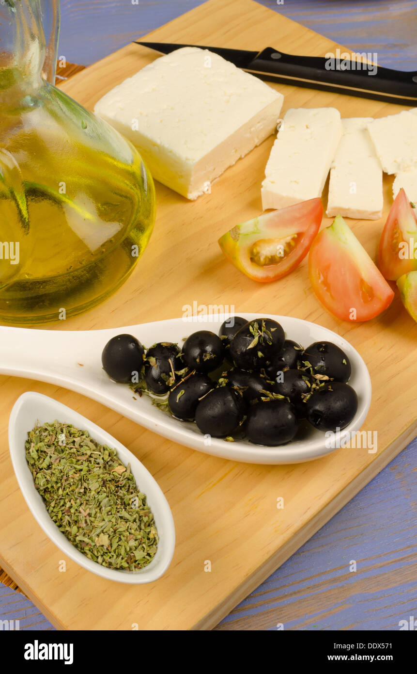 Still life with some of the classic Greek ingredients Stock Photo - Alamy