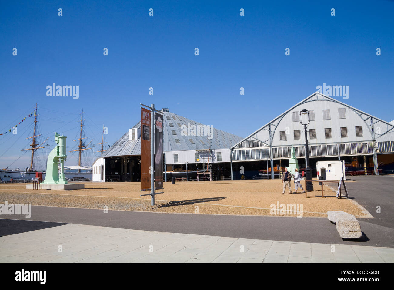 Historic Dockyard Chatham Kent View to Big Space with unusual wooden ...