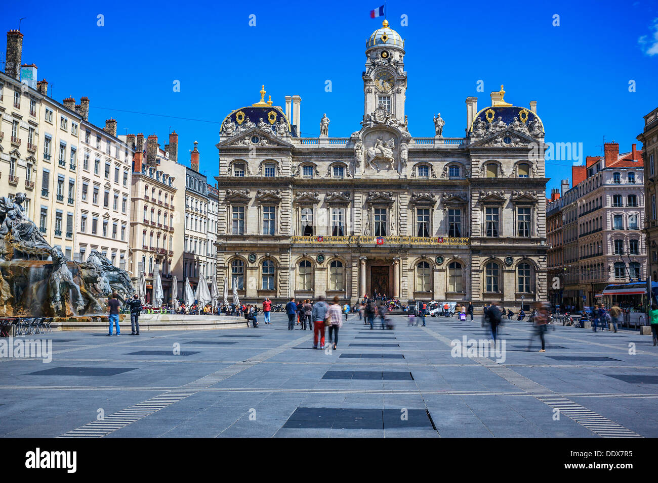 The famous terreaux square in lyon city High Resolution Stock ...