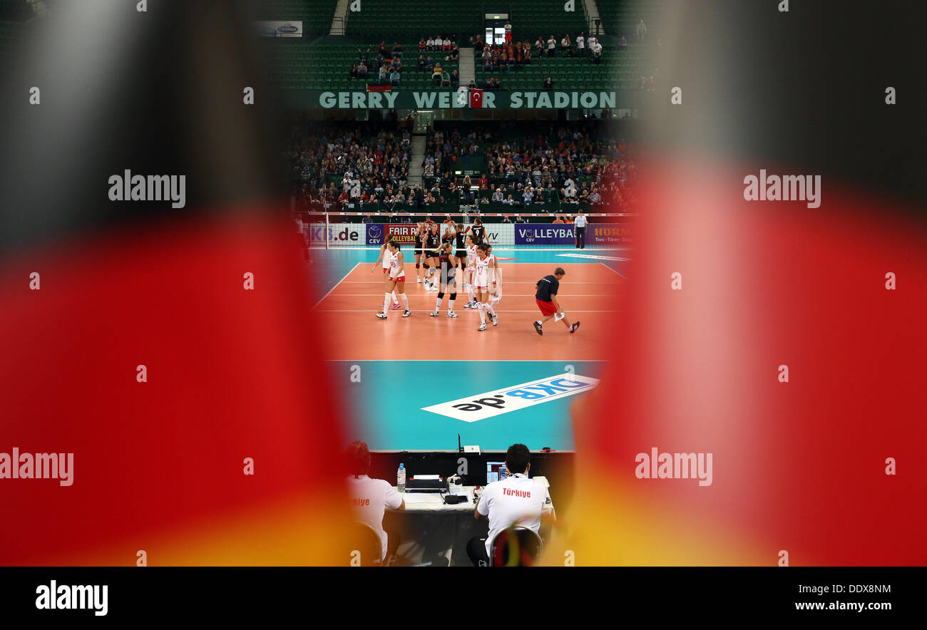 Flags of Germany pictured during the women's CEV Volleyball European ...