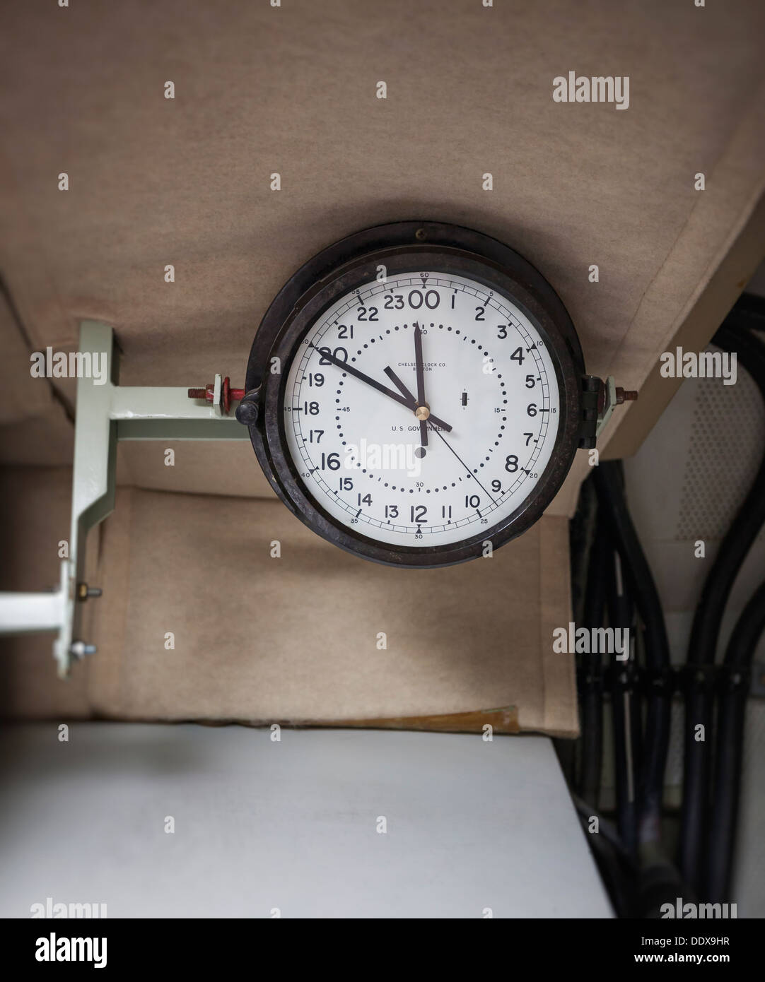 Twenty-four hour clock in cold war era underground bunker, Minuteman ...