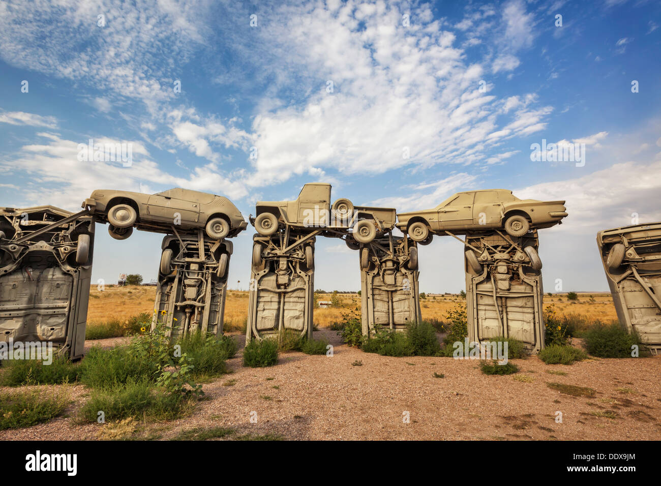 Cars arranged to replicate Stonehenge in England is called Carhenge ...
