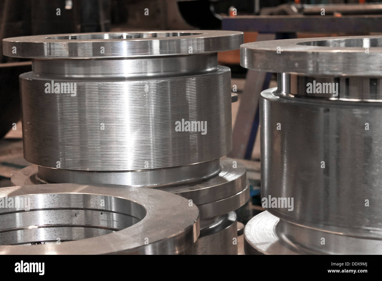 New flanges in the workshop of the plant Stock Photo - Alamy