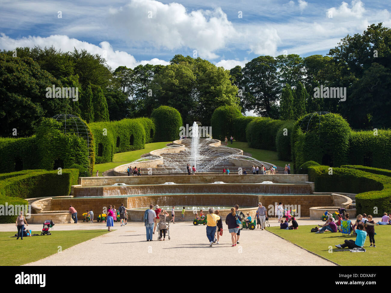 Alnwick Gardens with the Cascade Fountain Stock Photo - Alamy