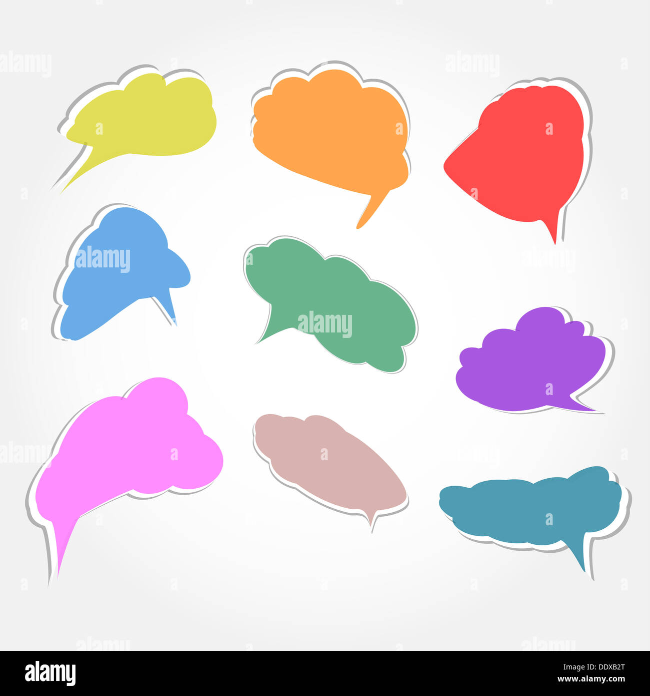clouds collection, speech bubbles set Stock Photo - Alamy