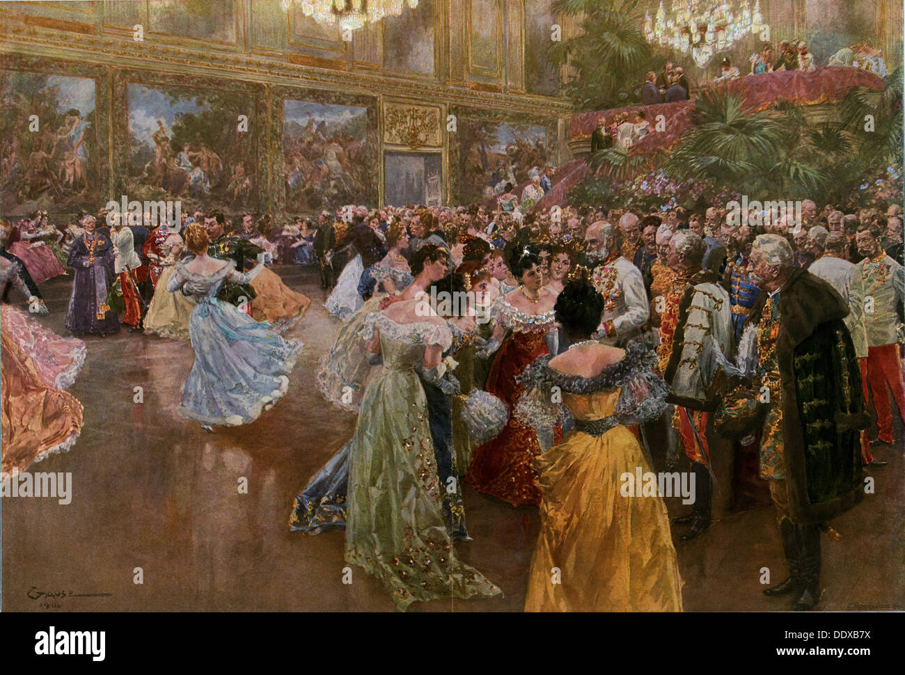 The emperor Franz Josef at the ball in the Redoutensaale of the Hofburg ...