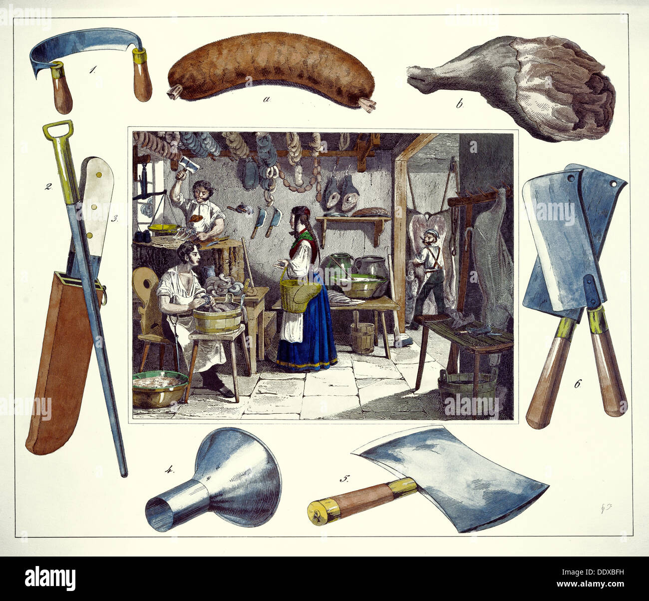 At the butchers, butcher, slaughter, slaughter animals, meat, cuts of ...