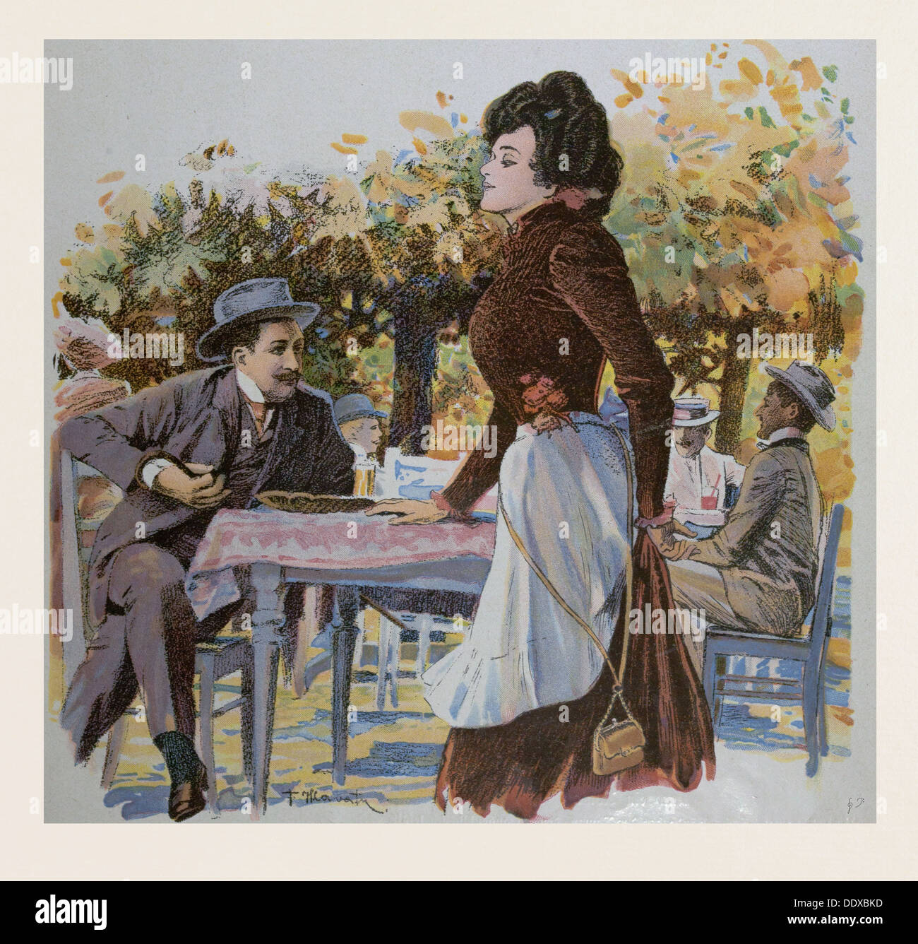 The waitress by Franz Hlavaty, 1861-1917, German. food and drink, liszt ...