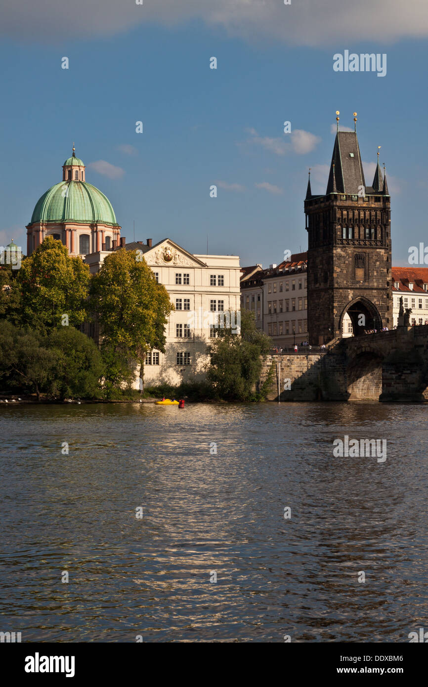 September in Prague, Vltava river and fair weather Stock Photo - Alamy