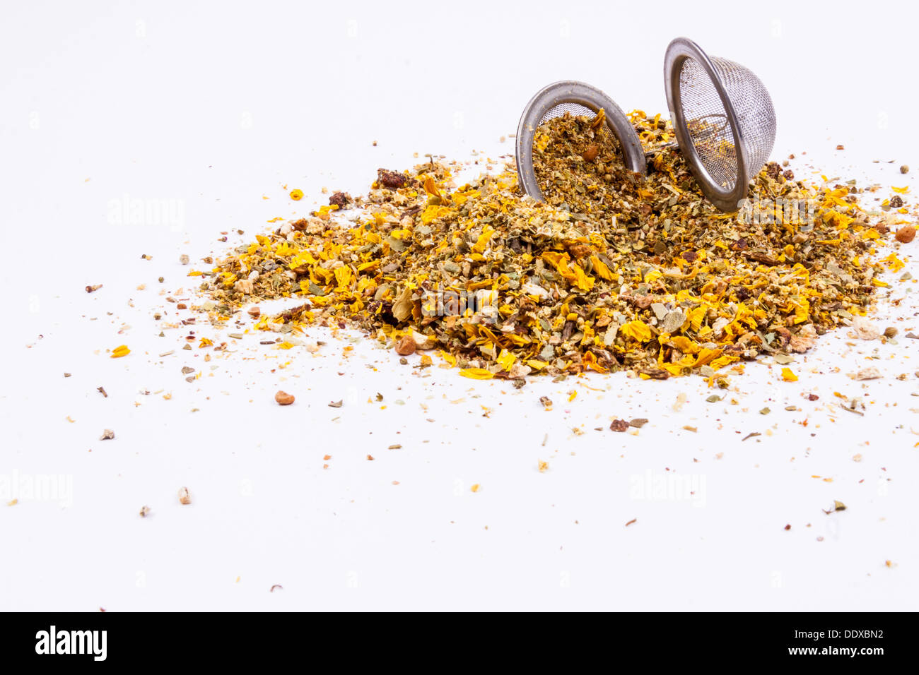 Medicinal herbs perfect for flu on white background Stock Photo - Alamy