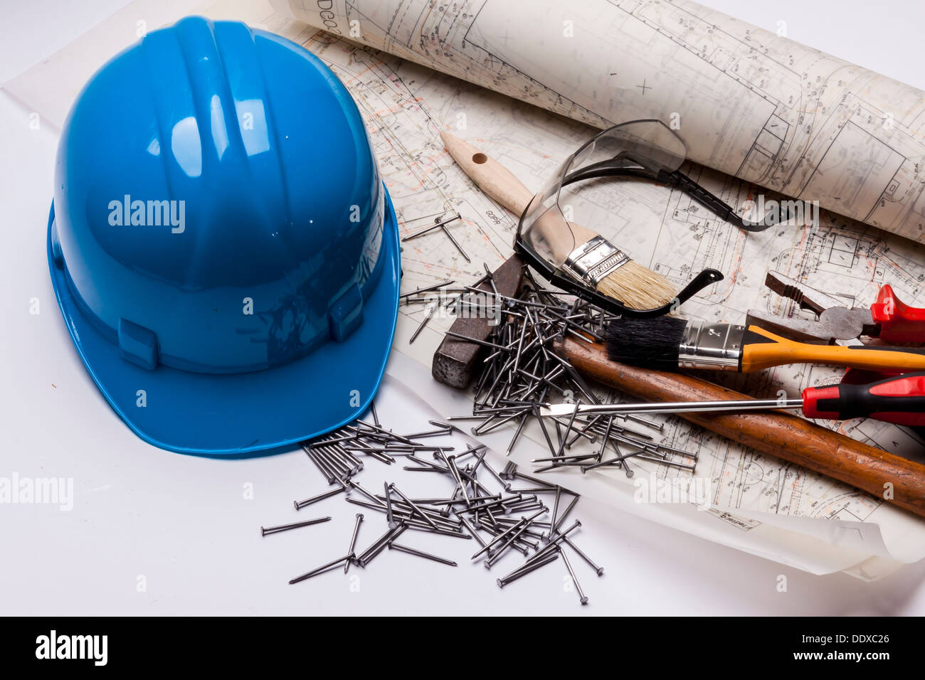 Engineering equipment on white background Stock Photo - Alamy