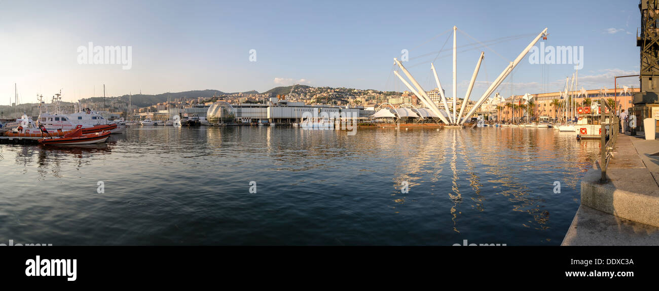 overview of the port of Genoa in Italy Stock Photo - Alamy