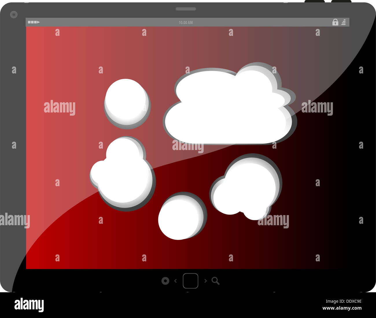 speech bubble on black tablet pc social, network concept Stock Photo ...