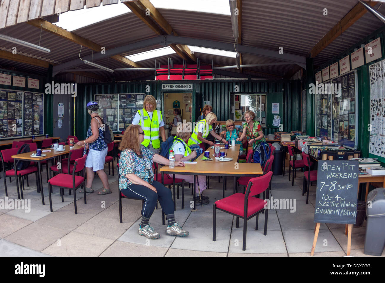 Pleasley Pit Colliery cafe, Derbyshire Stock Photo - Alamy