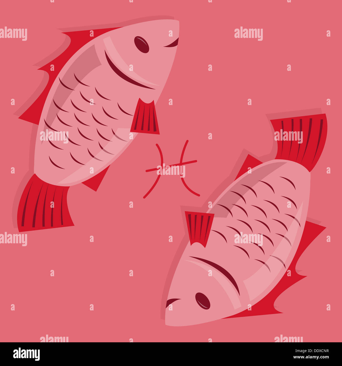 Pisces symbol Zodiac Sign illustration. Horoscope, Star Sign, The Fish ...
