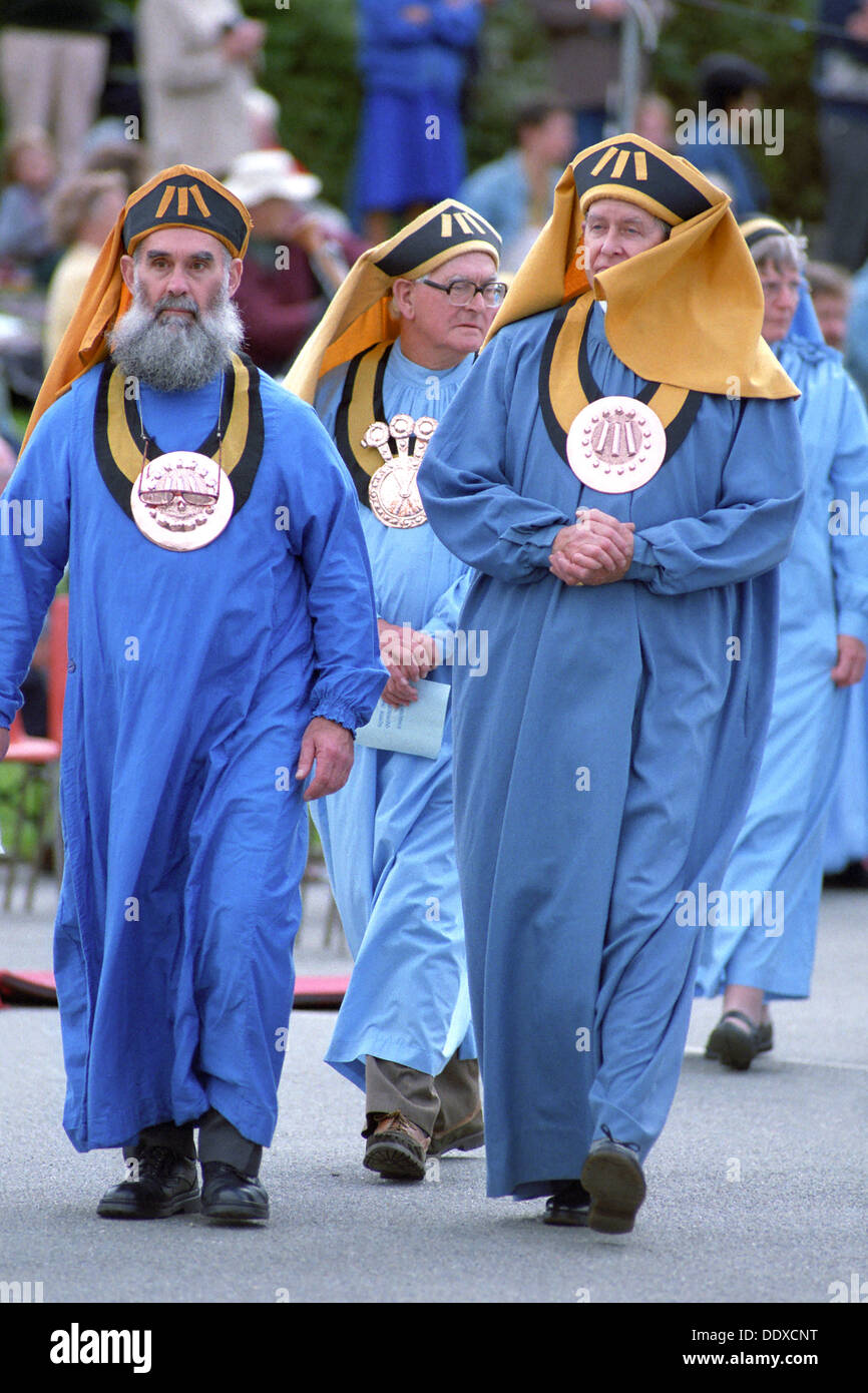Cornish Gorsedd ceremony, Cornwall, UK. 1997 Stock Photo - Alamy