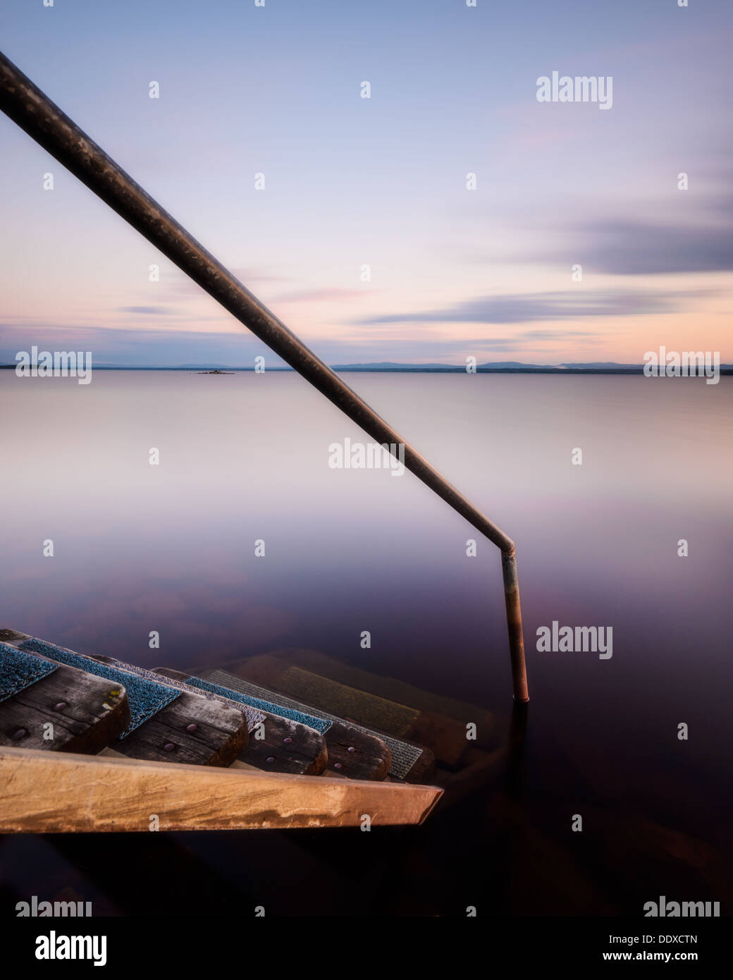 Steps down to lake, Orsa, Dalarna, Sweden Stock Photo - Alamy