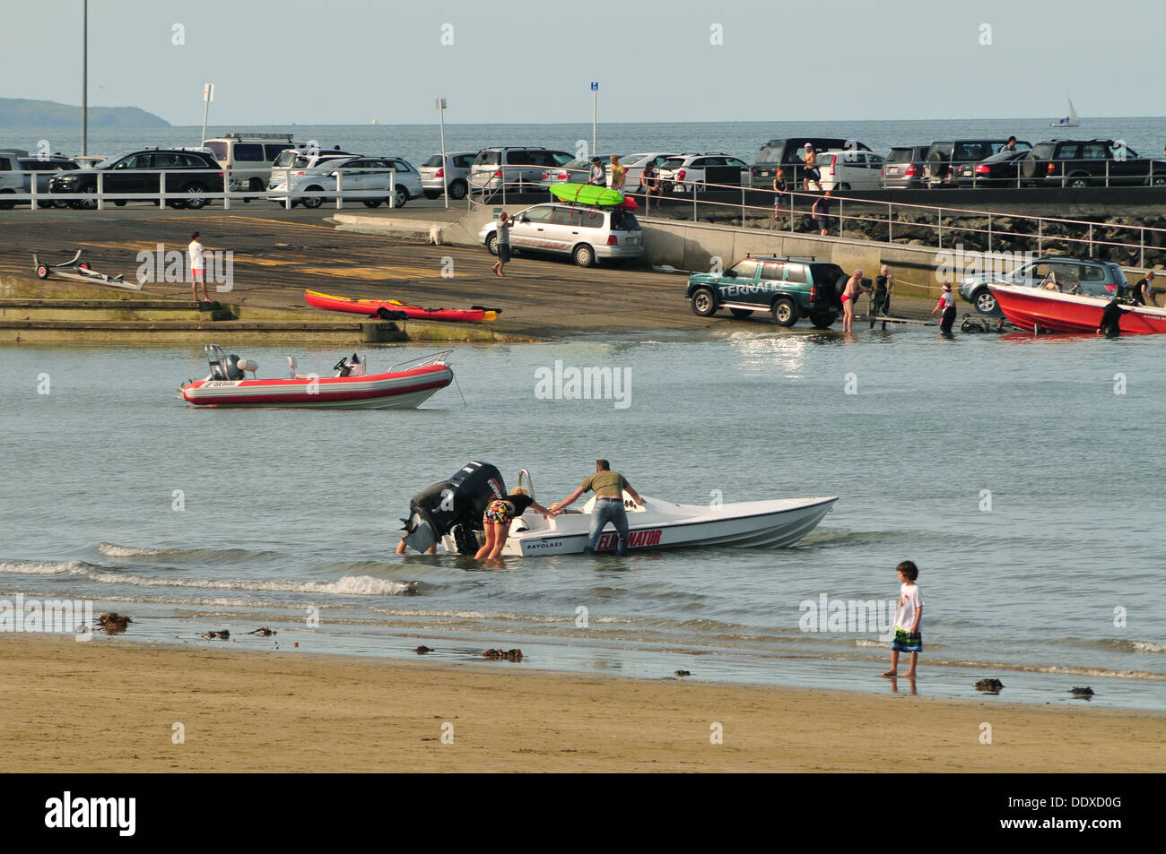 Boat ramp from beach in Takapuna, New Zealand Stock Photo - Alamy