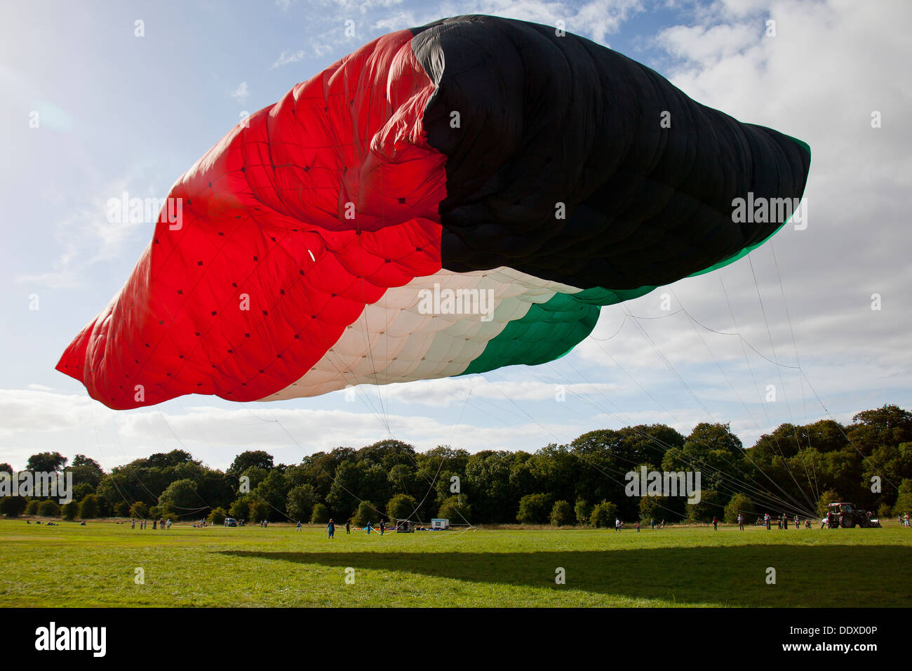 The world's biggest kite, based on the Kuwaiti national flag, flying at ...