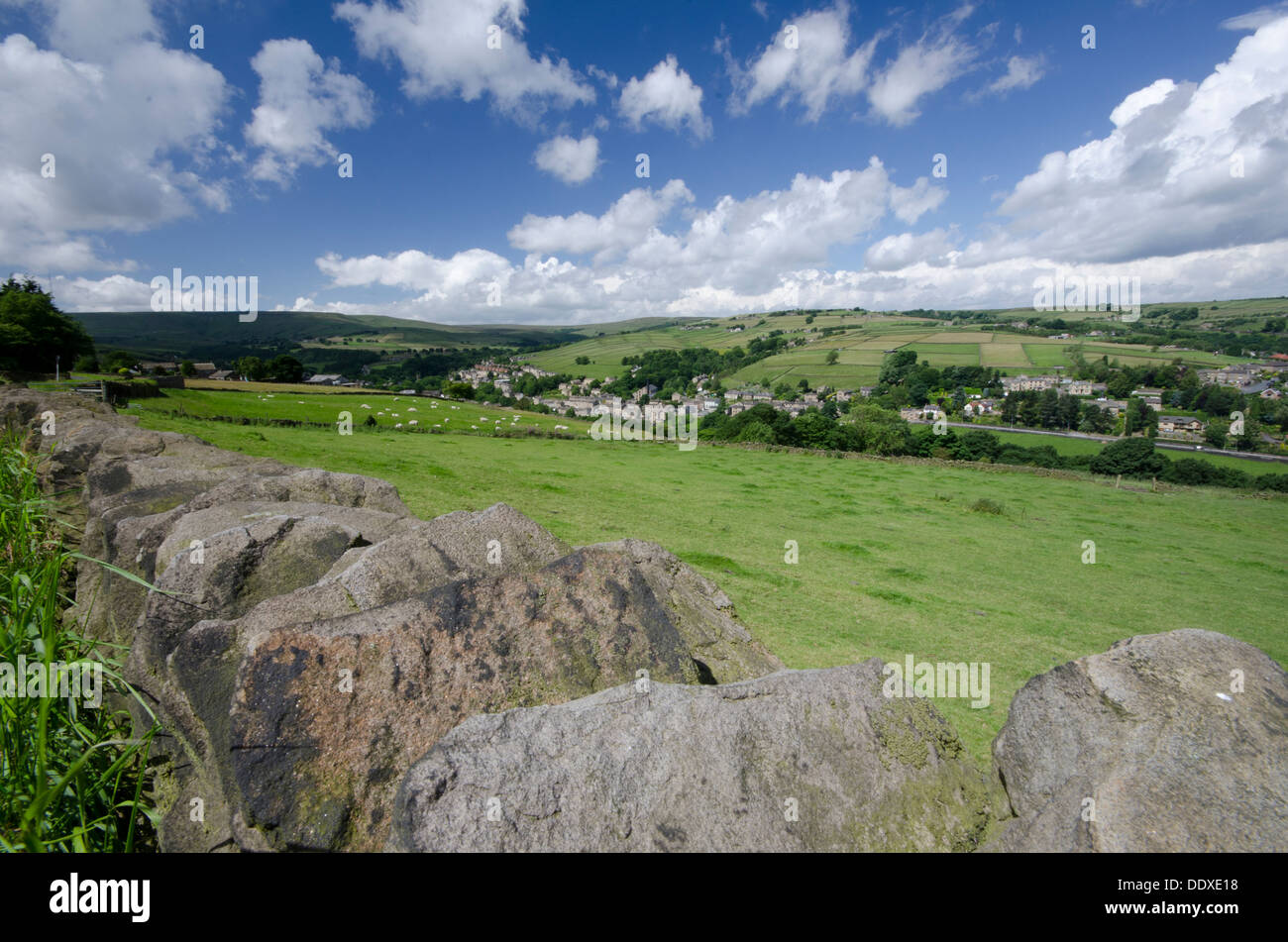 View across the Holme Valley near Holmfirth in West Yorkshire Stock ...