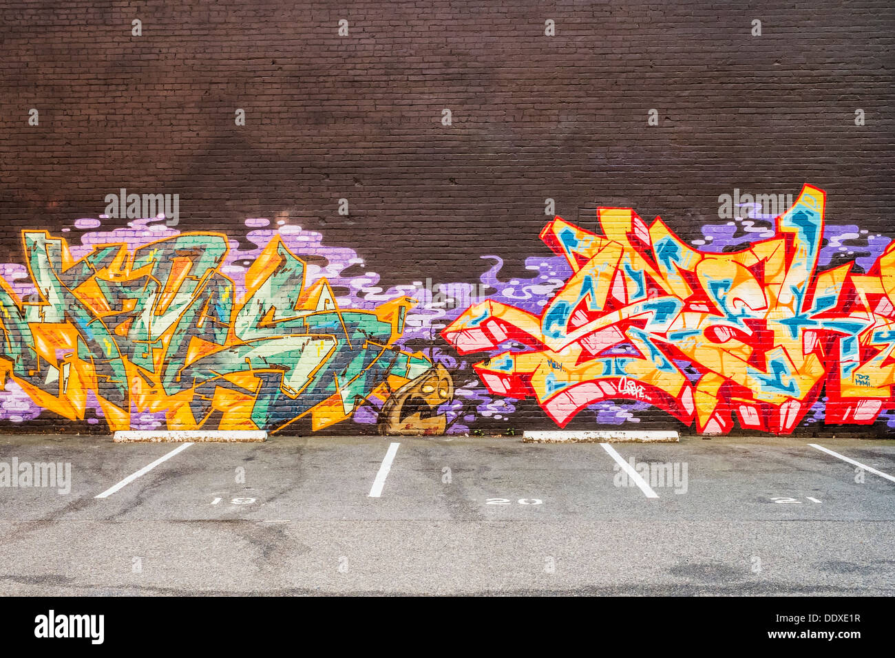 Graffiti on Wall in Parking Lot, Seattle, Washington Stock Photo - Alamy
