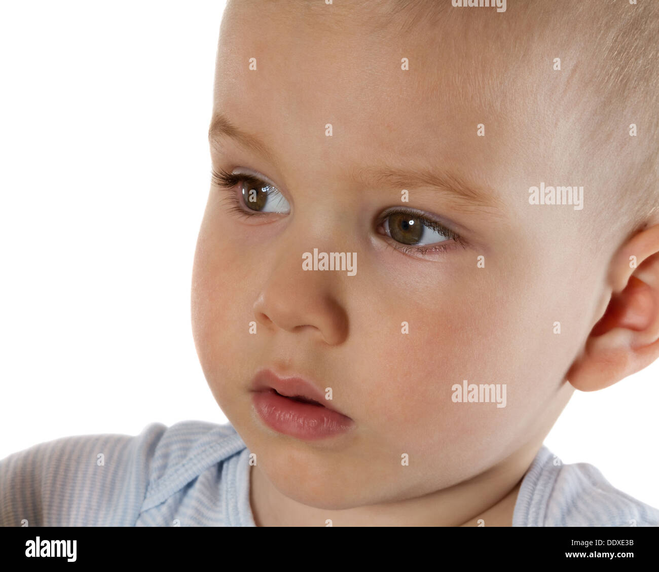 Head portrait of kid on white background Stock Photo - Alamy