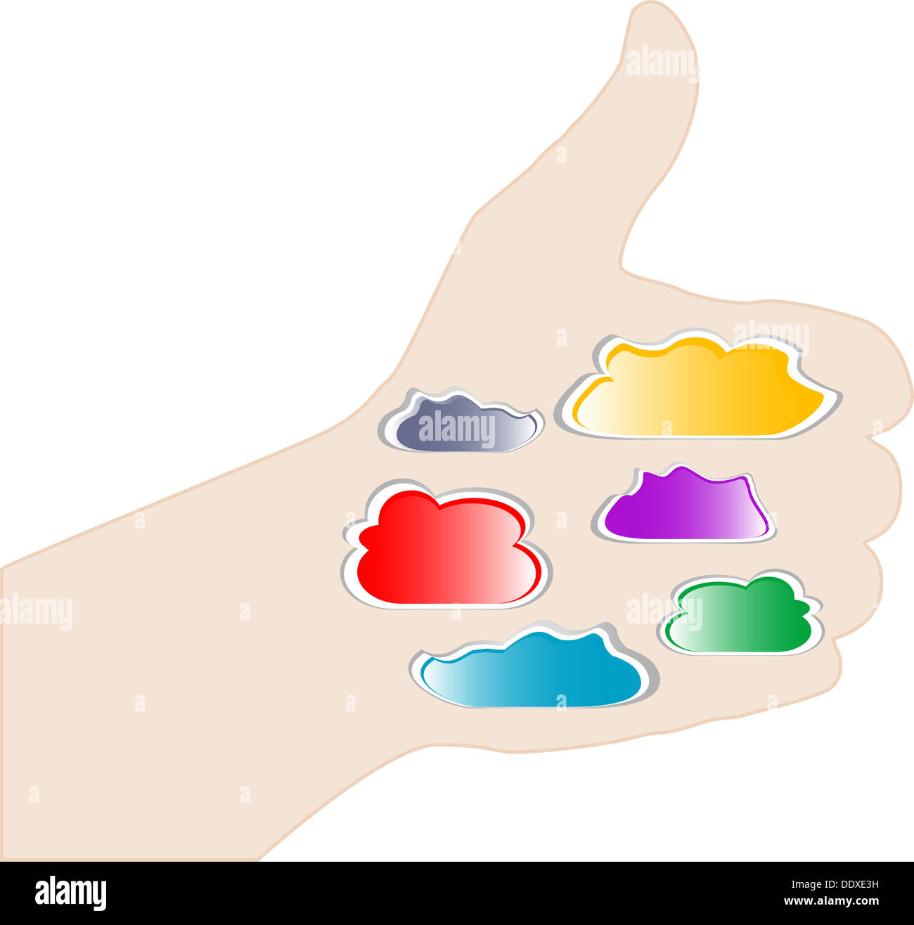 Abstract thumb up like hand symbol illustration. Isolated on white ...