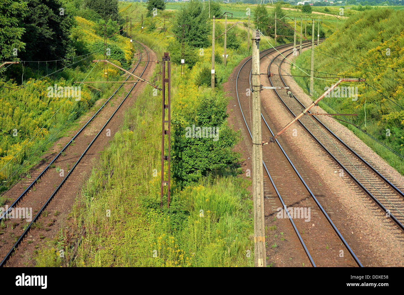 Railway Power Lines High Resolution Stock Photography and Images - Alamy