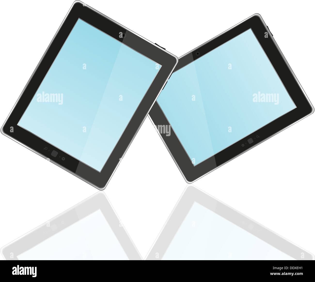 Touch screen tablet computer with blue screen Stock Photo - Alamy