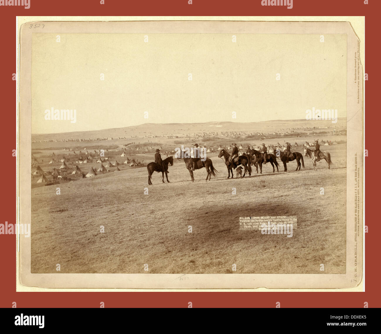 Gen. Miles and staff viewing the largest hostile Indian Camp in the U.S ...