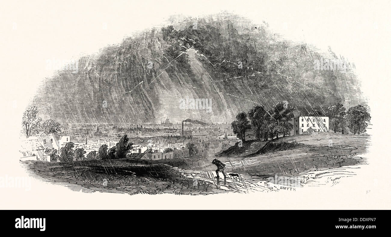 LONDON, FROM BLACKHEATH, DURING THE STORM, AUGUST, 1846, UK Stock Photo ...