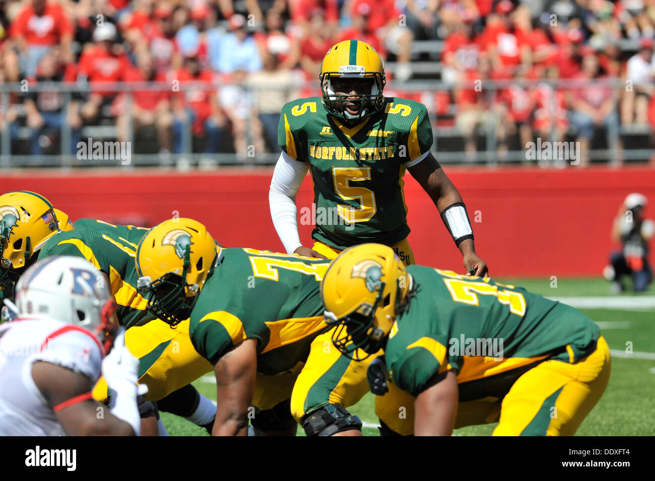 Piscataway, New Jersey, USA. 7th Sep, 2013. Norfolk State's quarterback ...