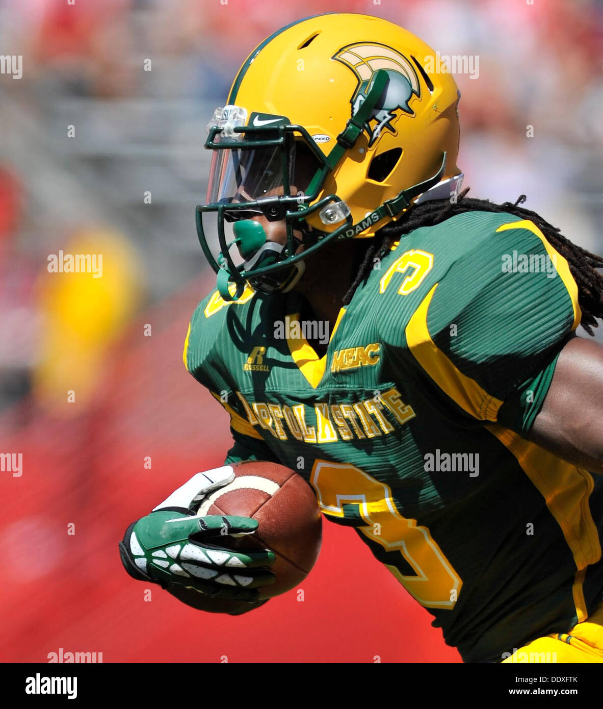 Piscataway, New Jersey, USA. 7th Sep, 2013. Norfolk State's cornerback ...
